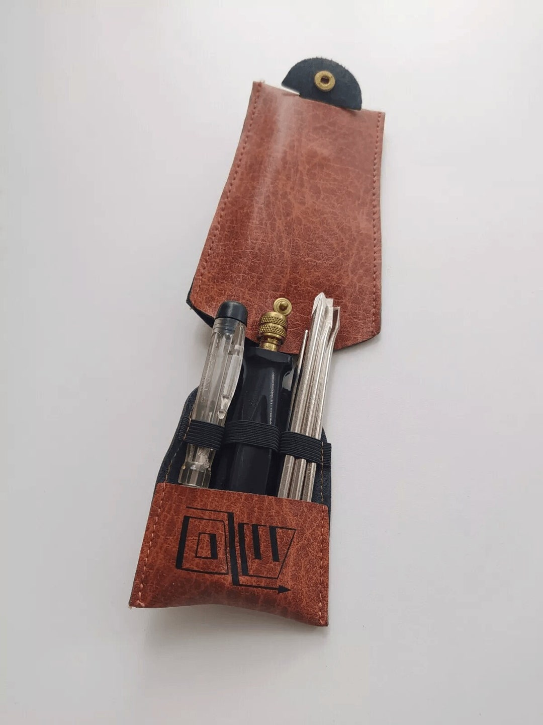 Vintage German Multi Tool Kit Leather Case 6 Tools Screwdriver Electric ...