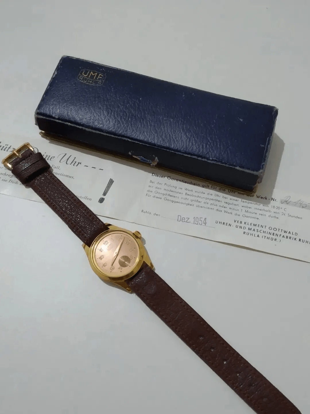 German Watch UMF Ruhla Watch 1954 NEW Mechanical Vintage Watch GDR ...