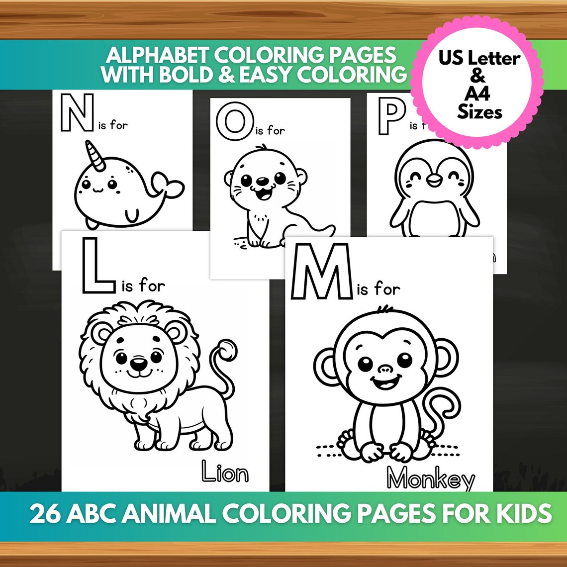 26 ABC Printable Coloring Pages for Toddlers, Pre-school A to Z ...