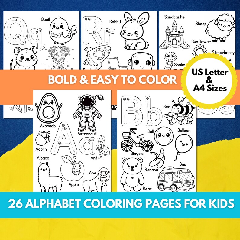 26 Alphabet Coloring Pages, Preschool Coloring Pages, Preschool ...