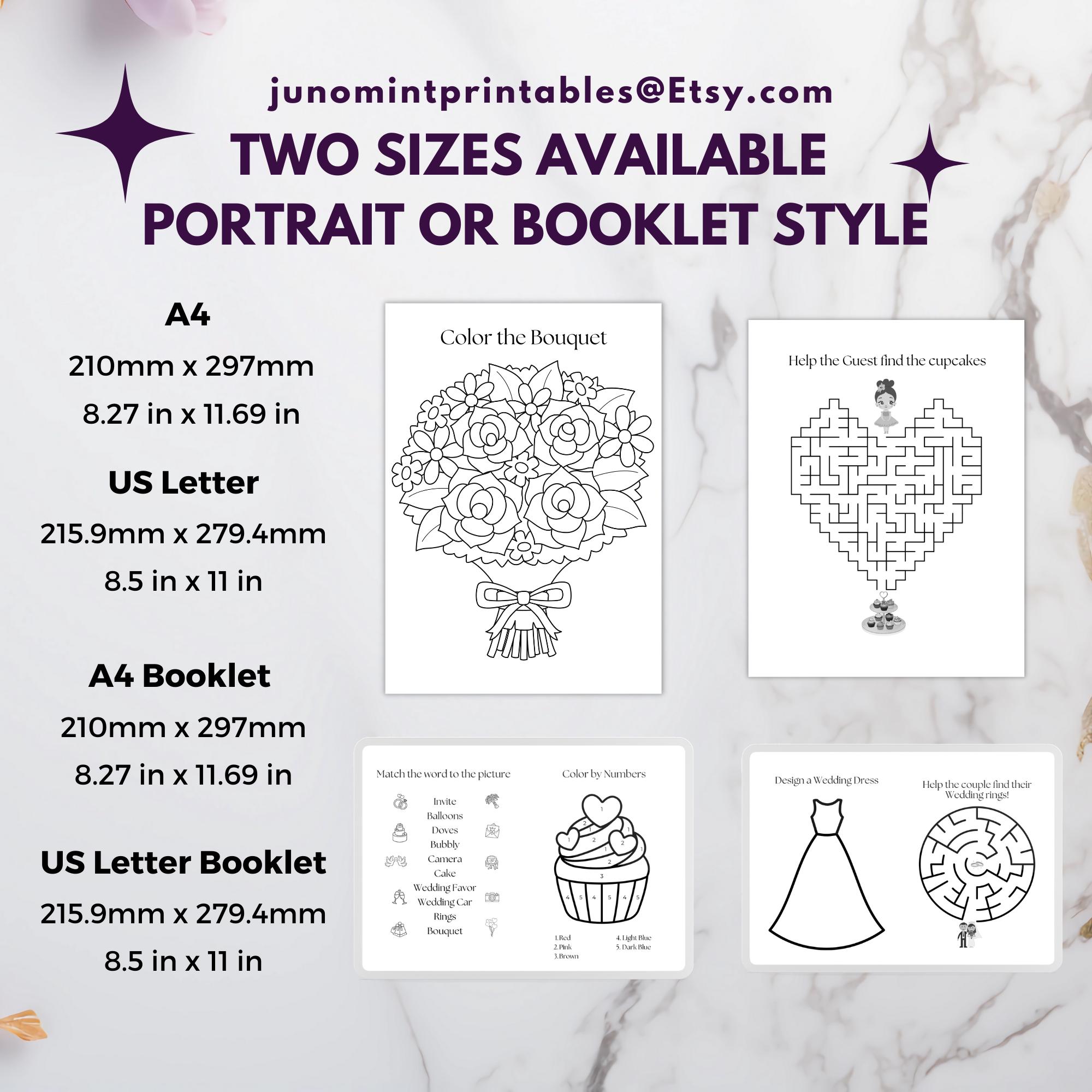 Kids Wedding Activity Pack, Printable Wedding Activity Book Colouring ...