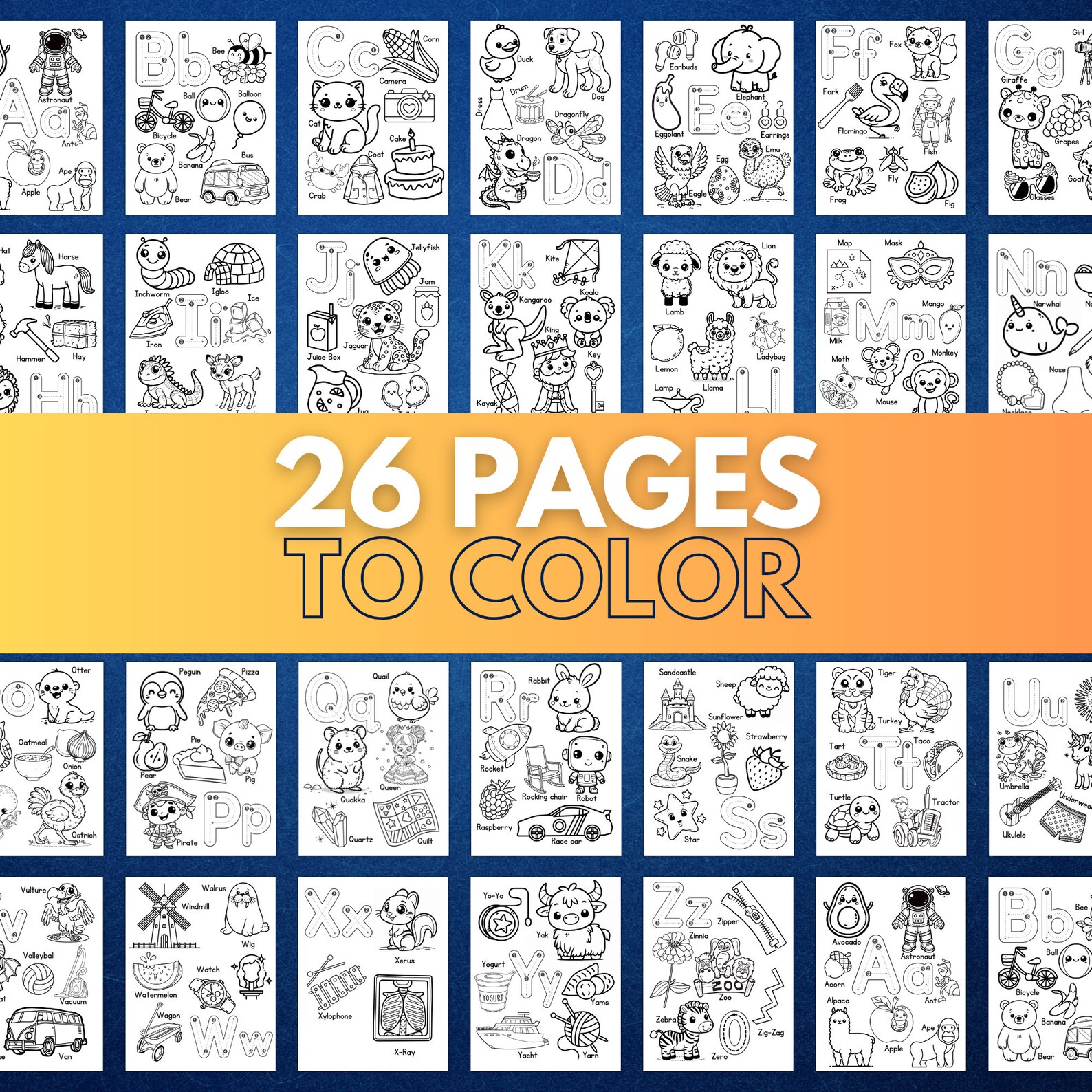 26 Alphabet Coloring Pages, Preschool Coloring Pages, Preschool ...