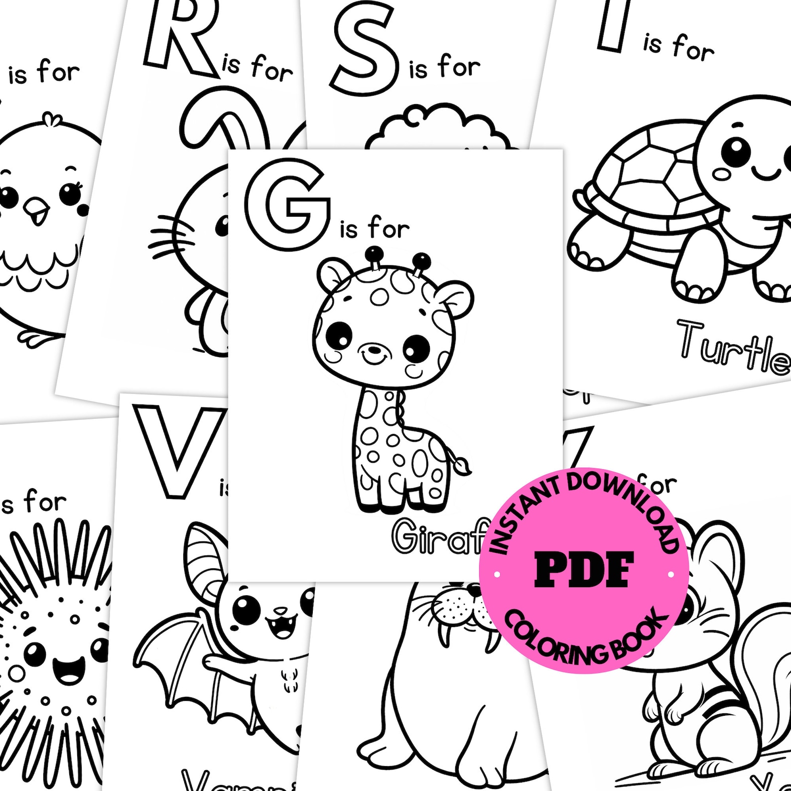 26 ABC Printable Coloring Pages for Toddlers, Pre-school A to Z ...