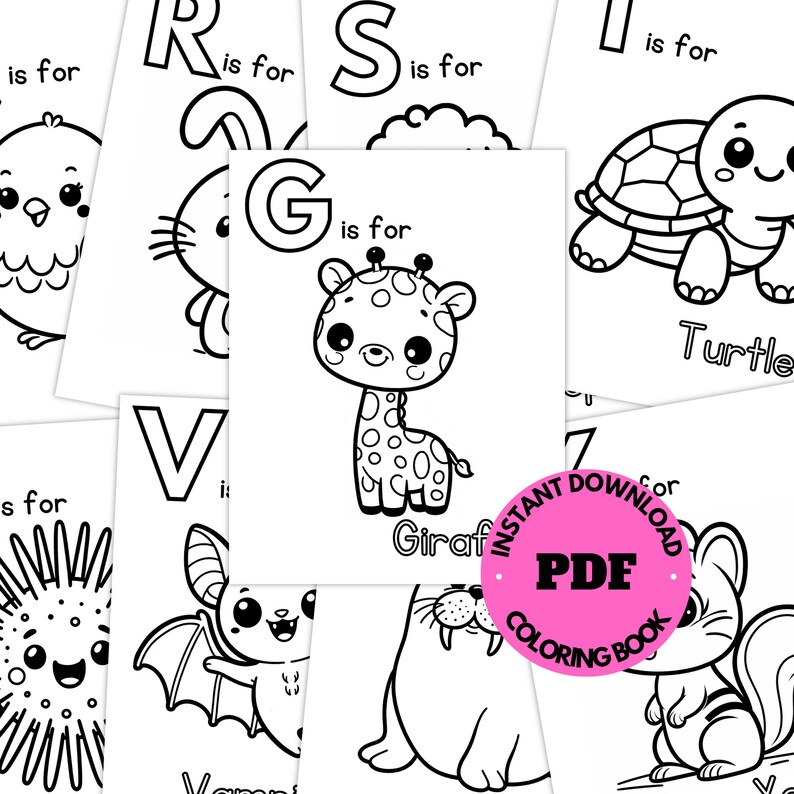 26 ABC Printable Coloring Pages for Toddlers, Pre-school A to Z ...