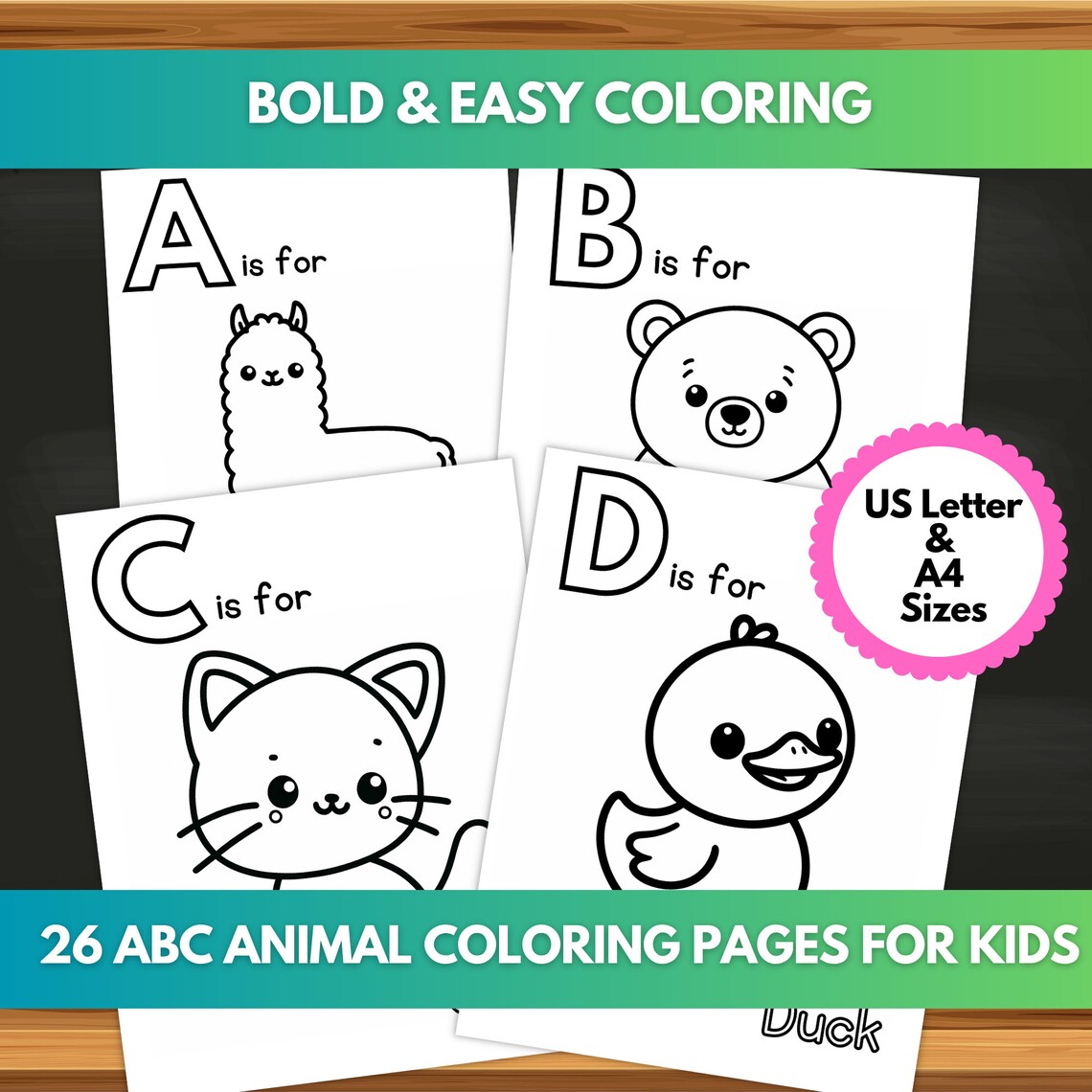 26 ABC Printable Coloring Pages for Toddlers, Pre-school A to Z ...