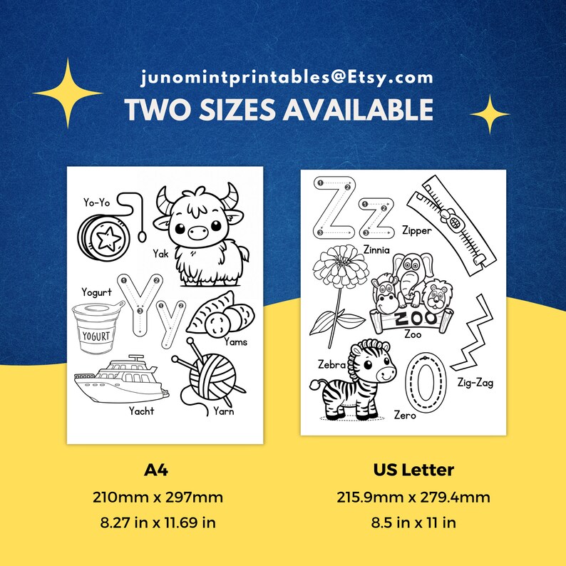 26 Alphabet Printable Coloring Pages for Kids, Easy and Fun ABC ...