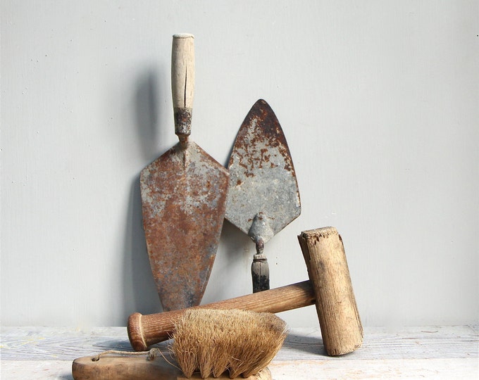 Vintage Masonry Tools / Bricklaying, Industrial Home Decor, Supplies ...