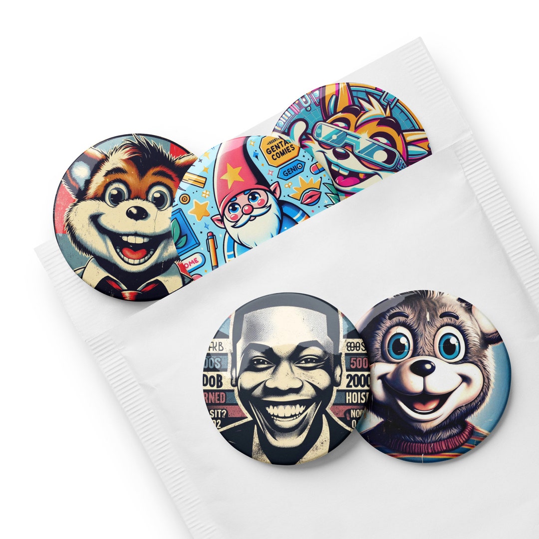 Personalized Custom Pin Buttons Set Vintage Collection Funny Designs Bulk Pin Buttons For 