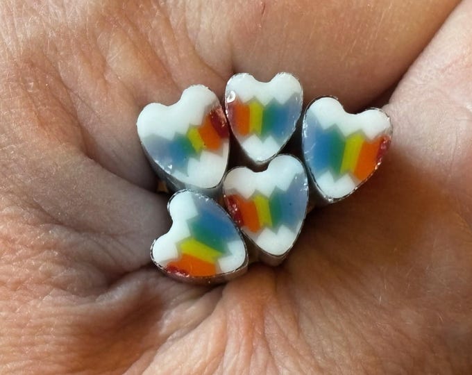 COE 90 - Rainbow Fault Line Heart Murrine - Etsy
