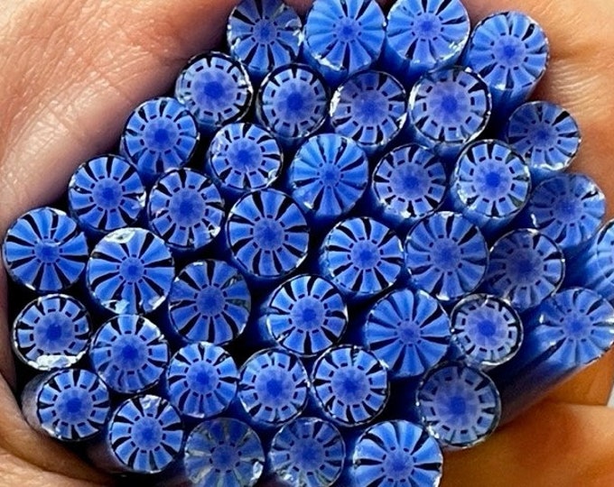 COE 96 - Blue Collarette Dahlia Flower Murrine - Etsy