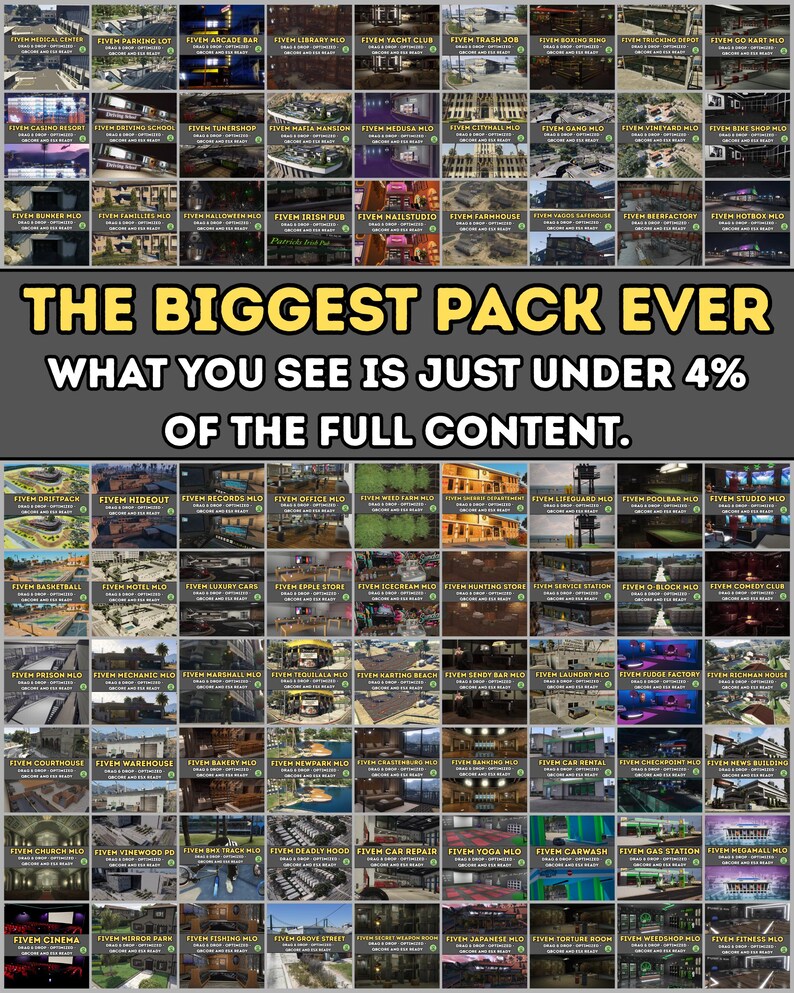 FiveM 2000+ MLO Ultimate Mega Pack | Biggest Map Collection | ESX and QBCore Ready | Optimized ...