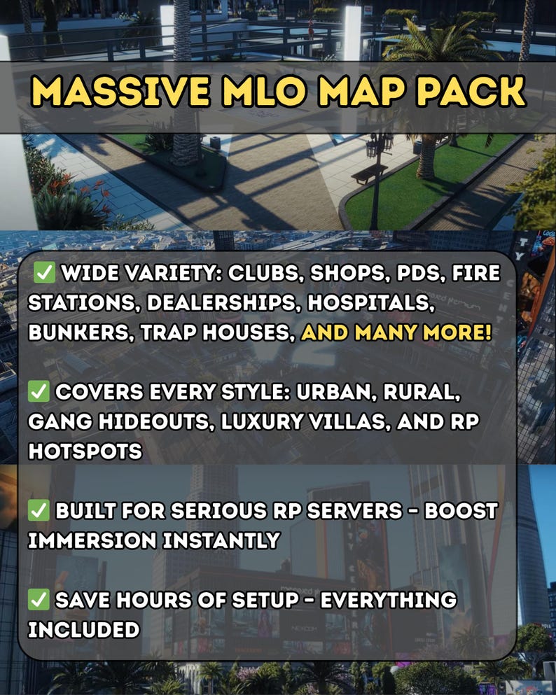 FiveM 2000+ MLO Ultimate Mega Pack | Biggest Map Collection | ESX and ...
