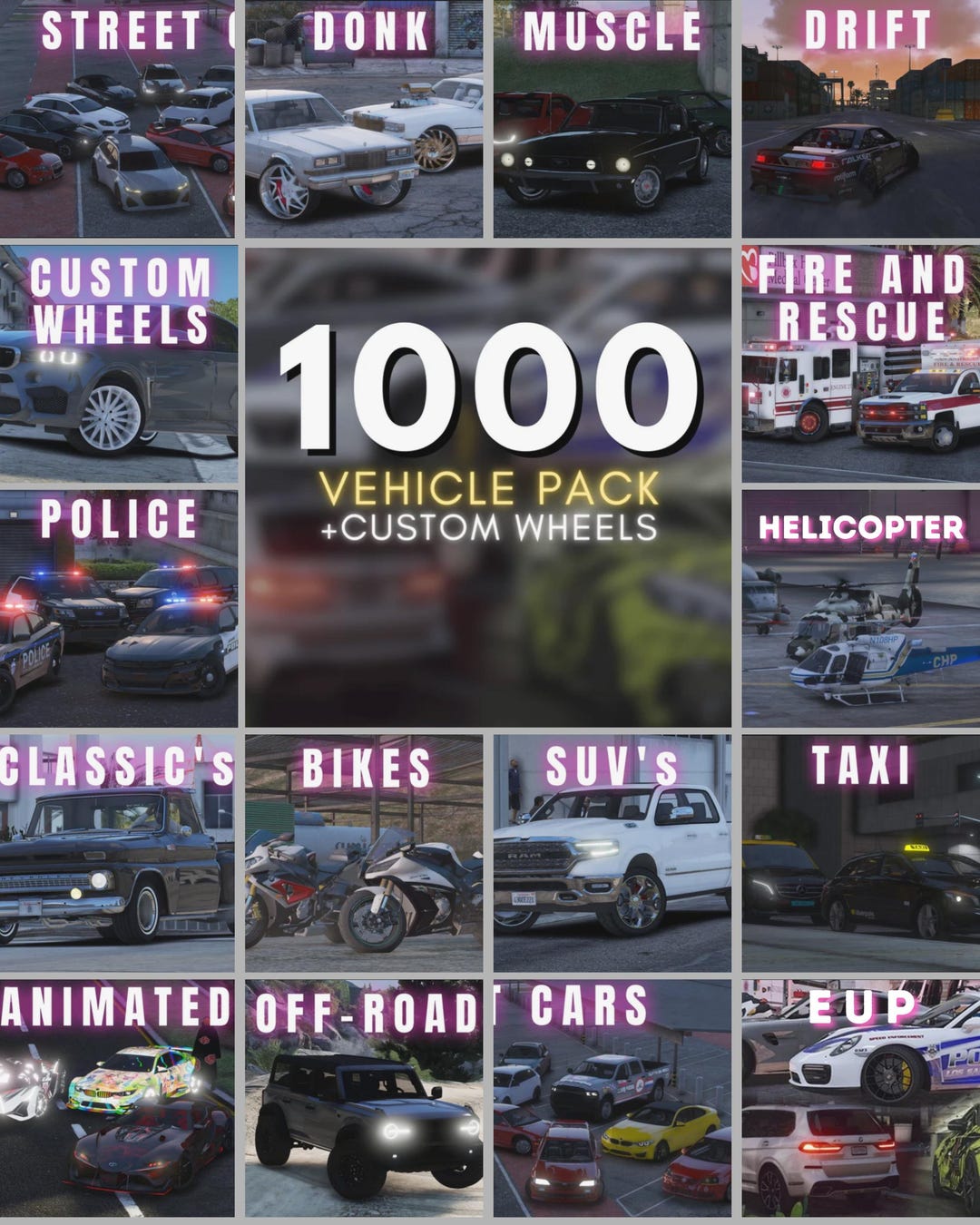 Fivem Ultimate MEGA Car Pack 1000+ Voertuigen | Sporten, Supercars ...