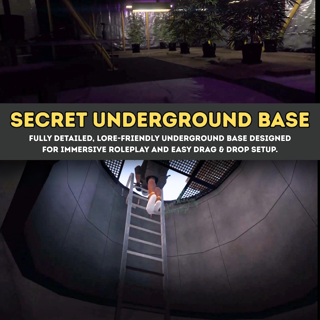 FiveM MLO Secret Underground Base Pack - 高品質ドラッグアンドドロップバンドル - FiveM対応 ...
