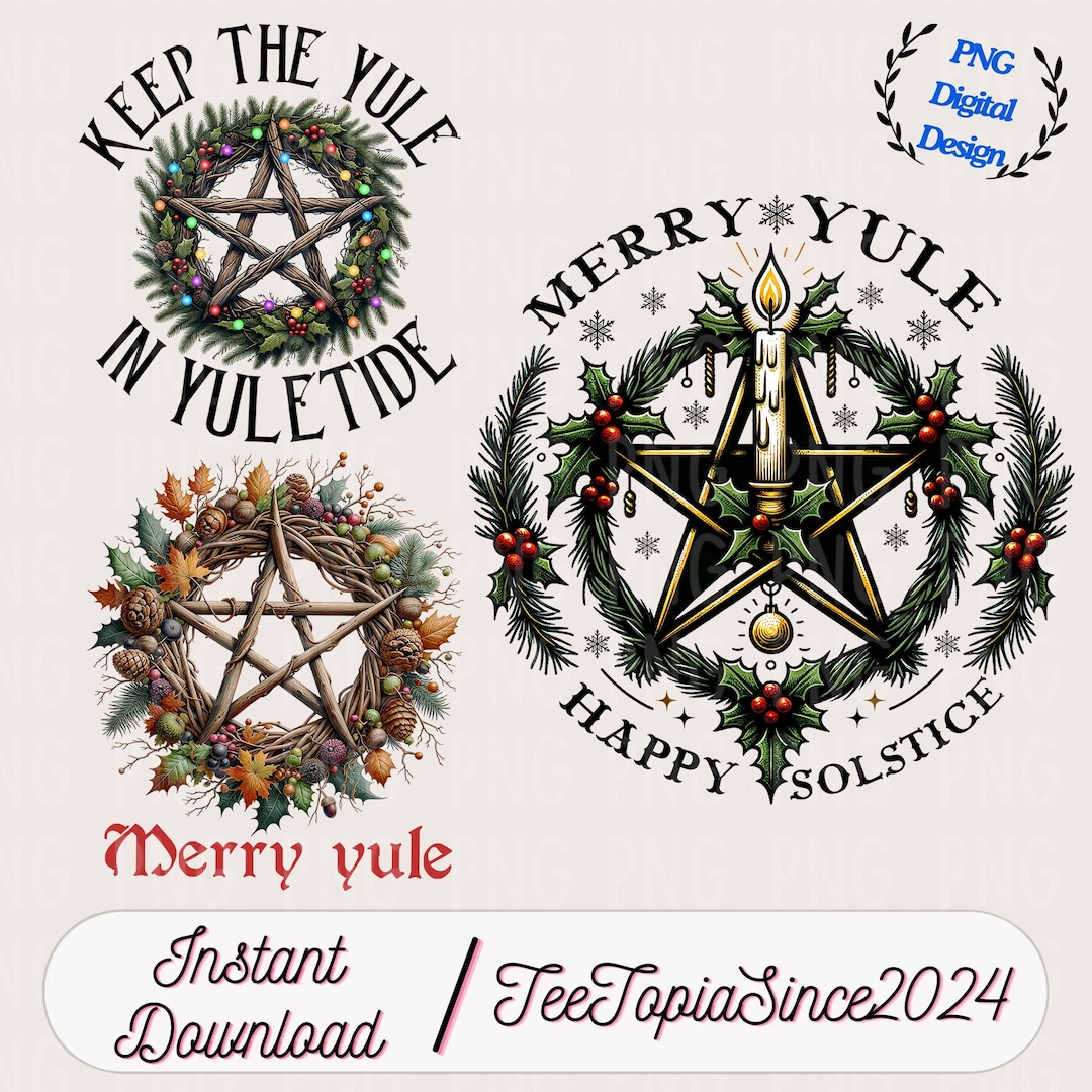Yule Png, Wheel of the Year, Pagan Holiday, Gift for Witches, Winter ...