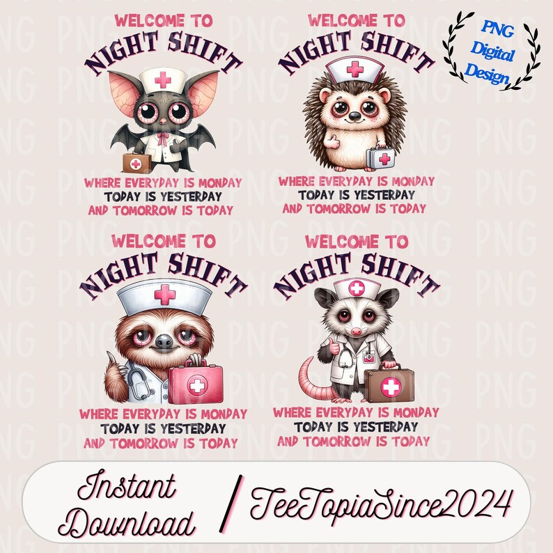 Night Shift Nurse, Nurse Life Png, Digital Download, Nurse Png, Night ...