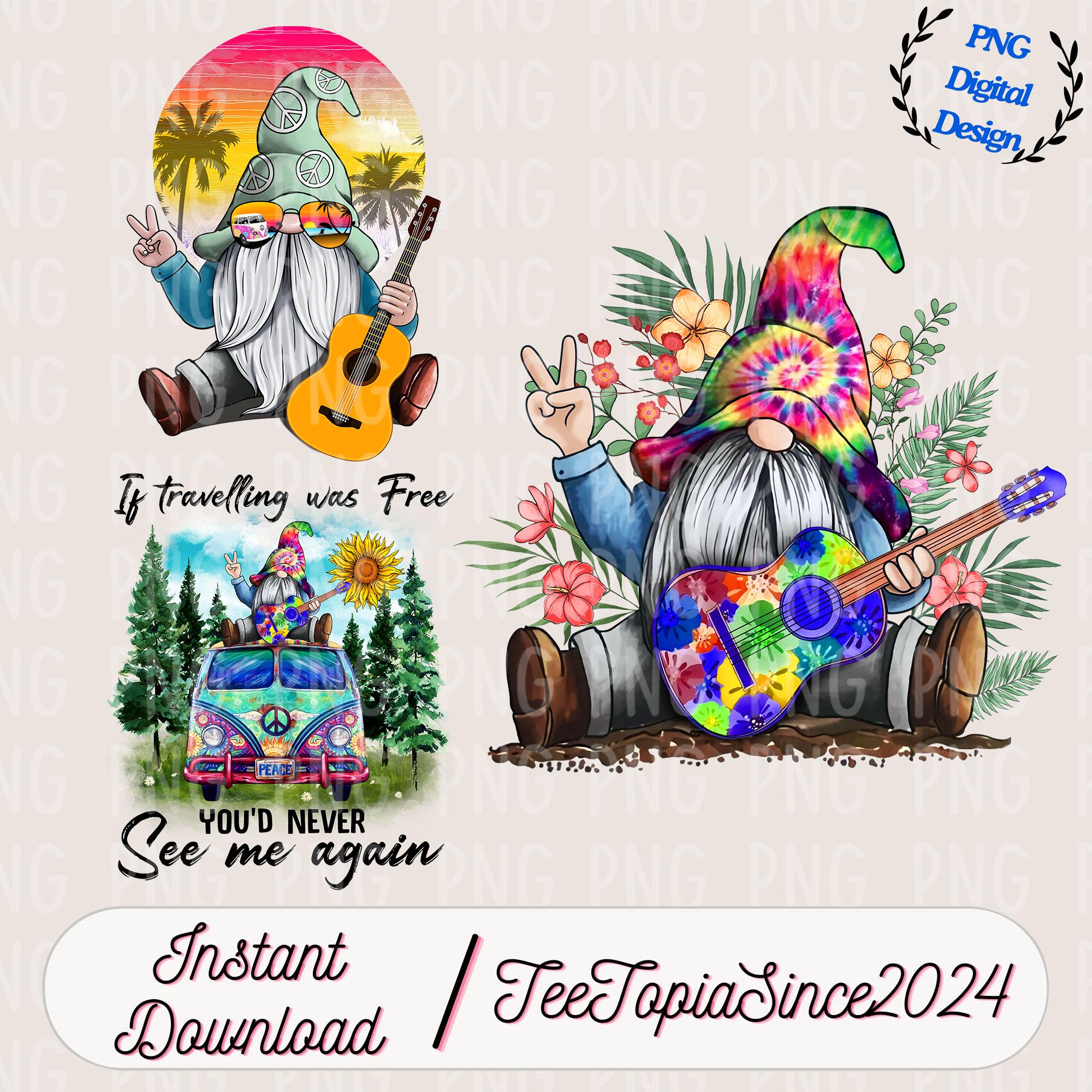 Hippie Gnome Png Bundle, Gnome Clipart PNG, Fantasy Gnome Clipart ...