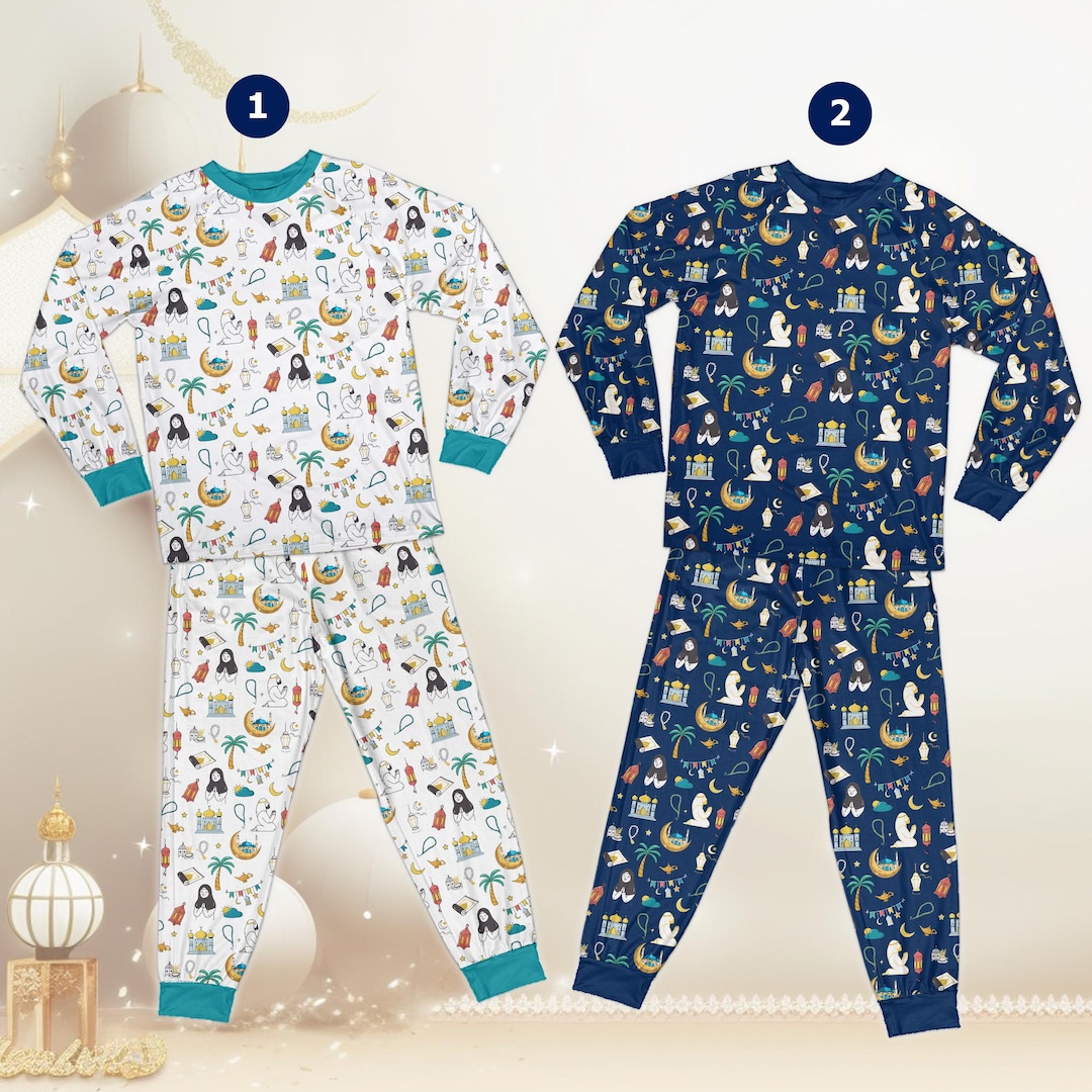 Ramadan Family Matching Pajamas Set, Islamic Muslim Kids Pjs, Crescent ...
