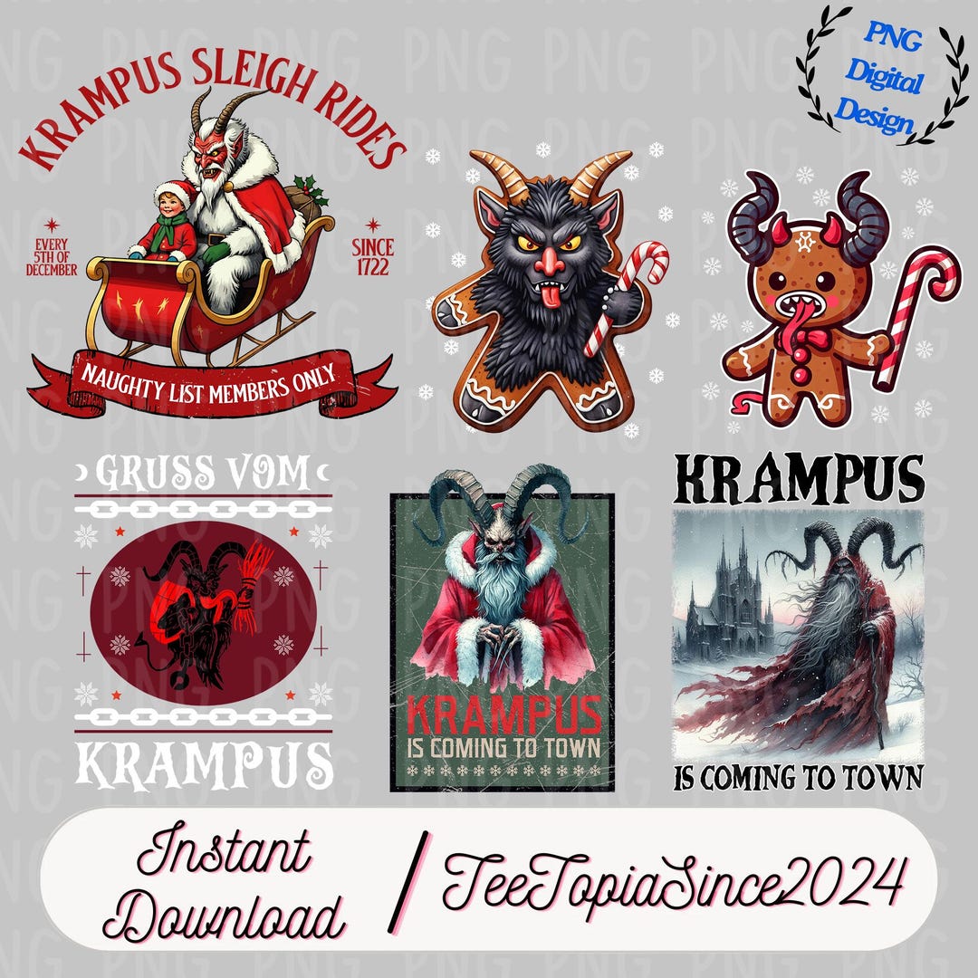 Krampus Png Bundle, Merry Krampus PNG, Saint Nicholas Download, Evil ...