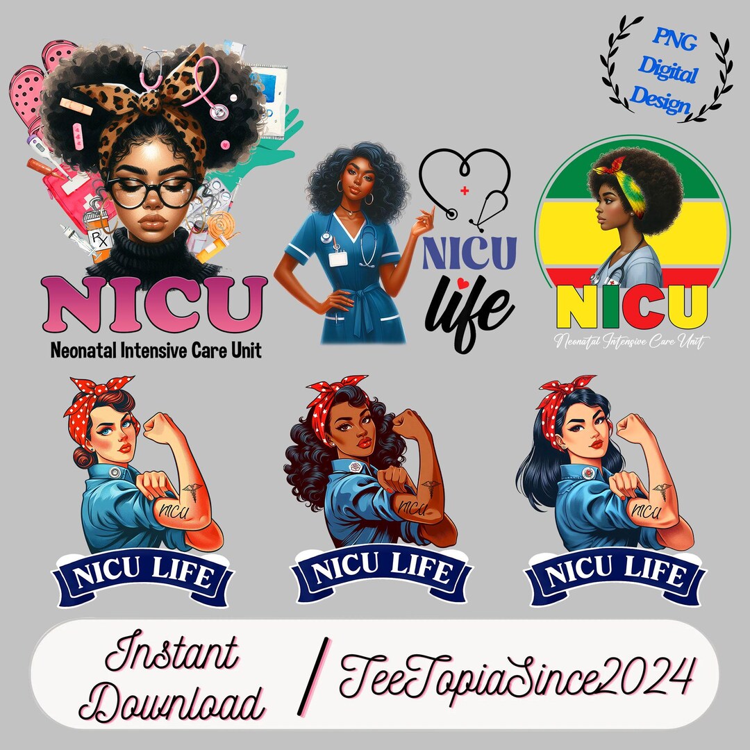 Nicu Nurse Png Bundle, Nursing Life, Tiny Human Snuggle Squad, Melanin ...