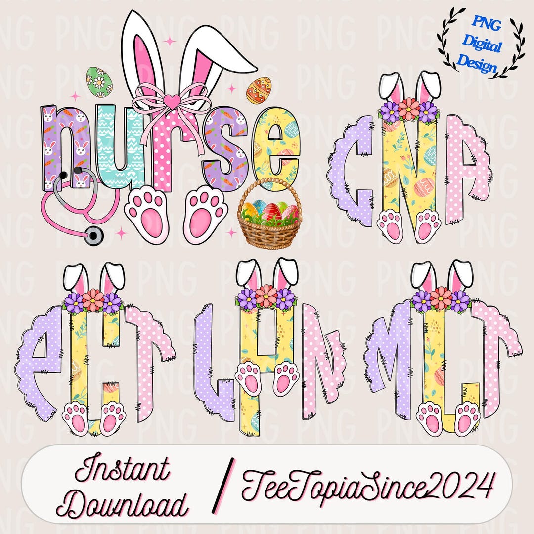 Easter Nurse Bundle Png, Nurse Coquette Bow Png, Easter Png, Easter Png ...