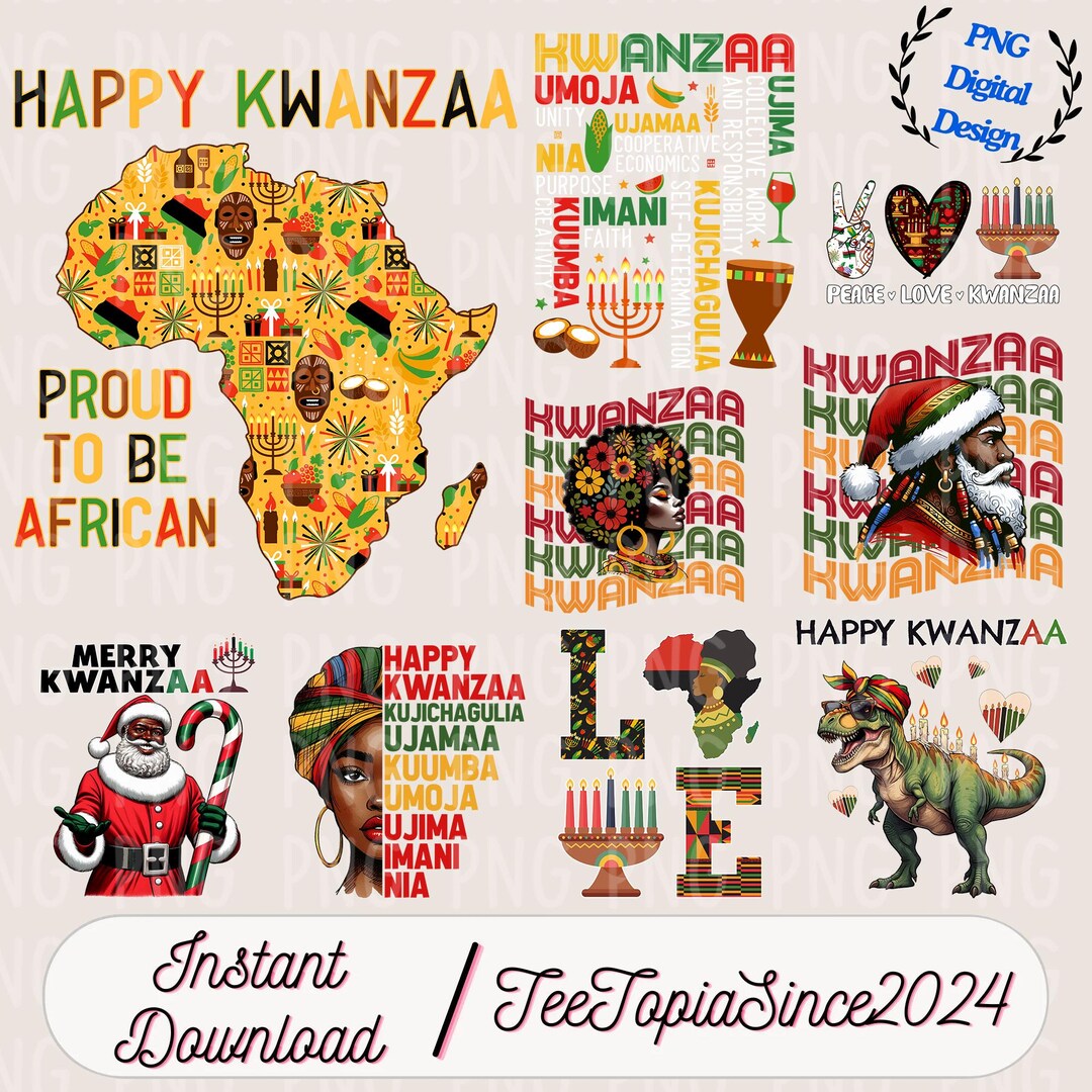 Kwanzaa BUNDLE SVG | African American Png, Kwanzaa Png BUNDLE, Mery ...
