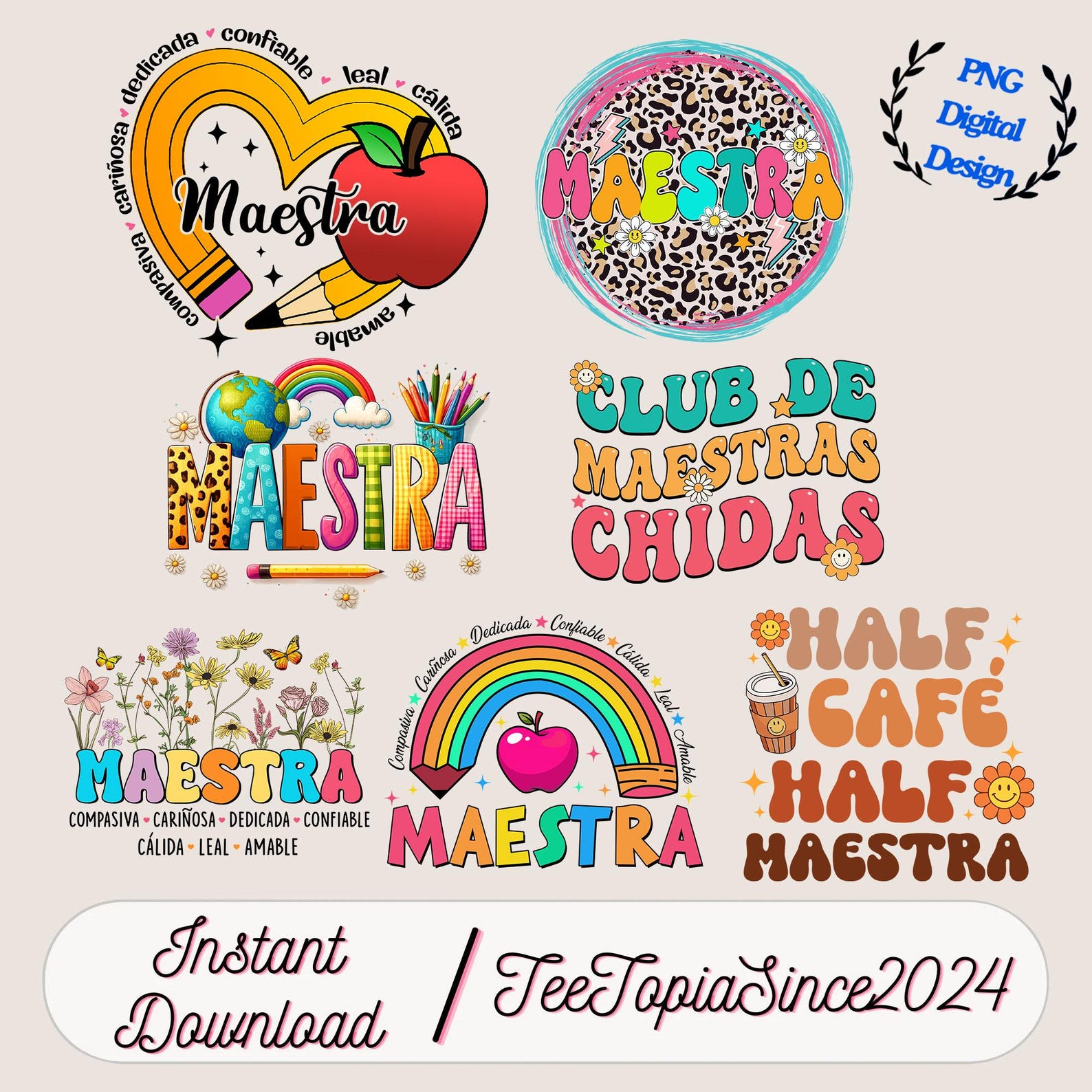 Retro Maestra Word Png, Teacher Life, Teach Love Inspire, Spanish Teacher Png, Maestra School ...