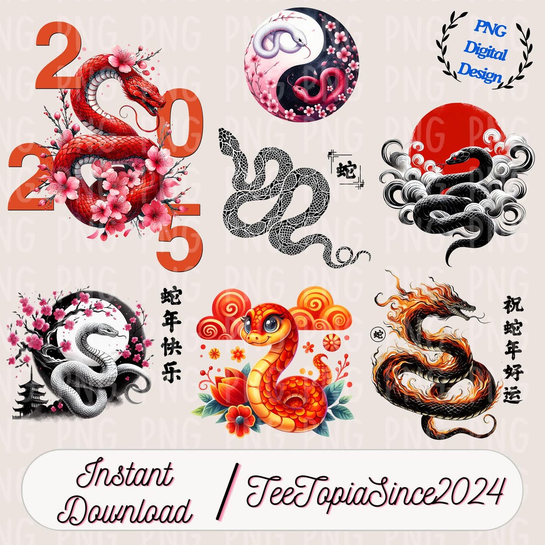 Lunar New Year Snake Png, Year of the Snake 2025 Png, Watercolor ...