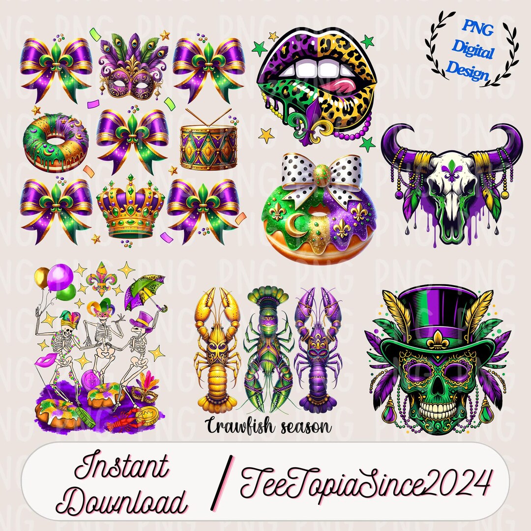 Mardi Gras Bundle Png, Just Here for the Crawfish, Dead Inside but Its ...