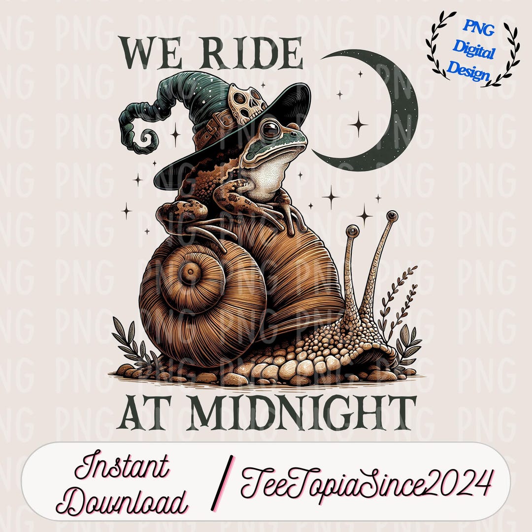 The Witchy Frog Png, We Ride at Midnight, Frog Lover, Cottagecore ...