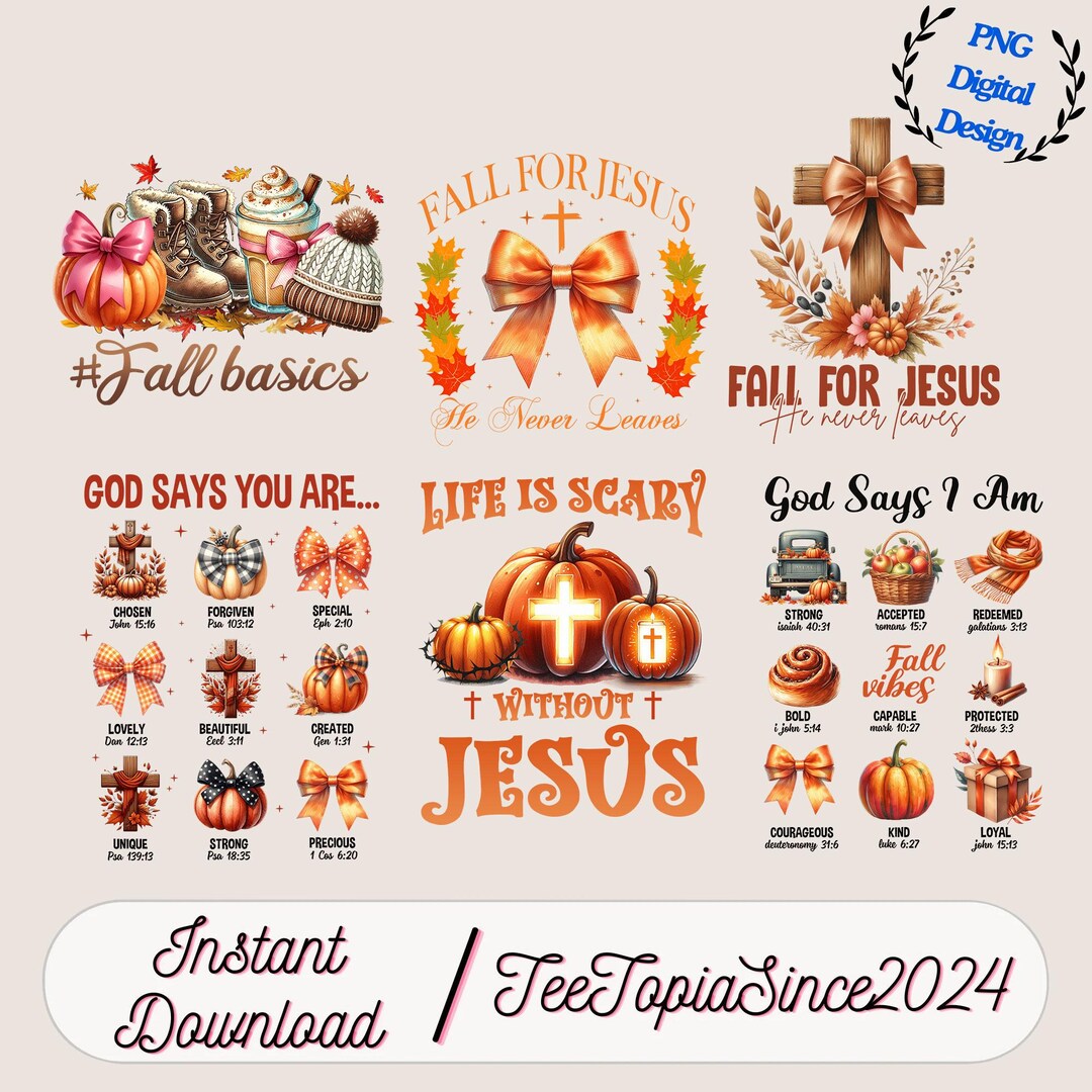 Fall for Jesus He Never Leaves Png, Fall Coquette Bow PNG, Fall ...