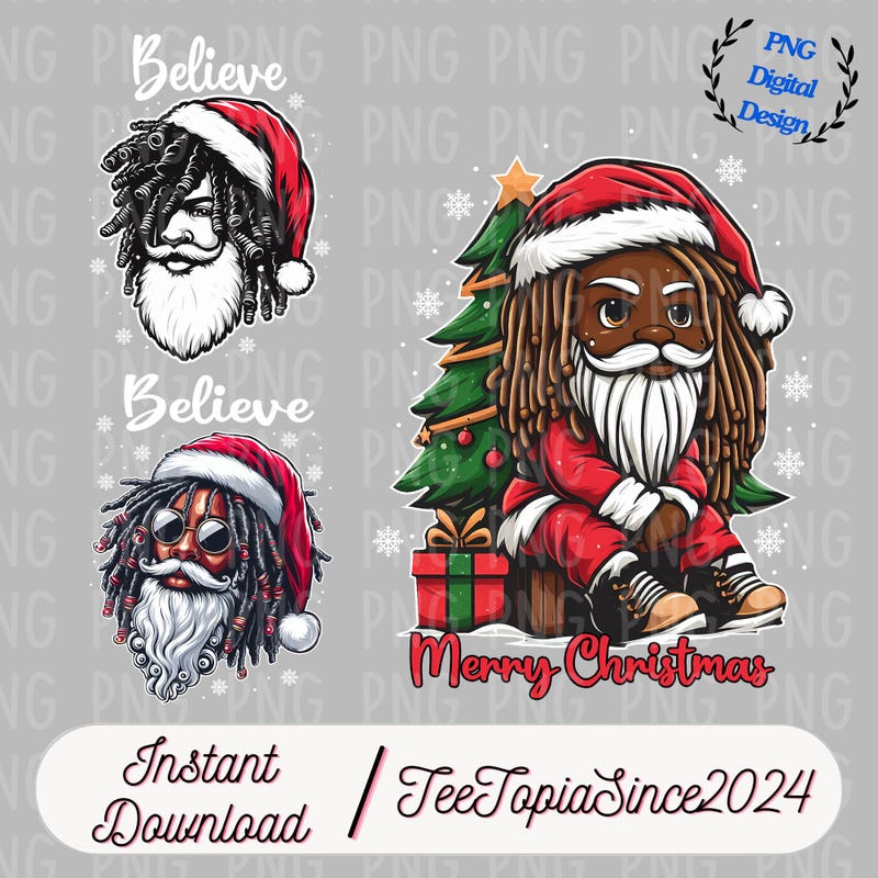Black Santa Svg - Etsy