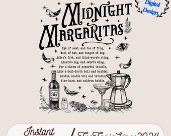 Midnight Margaritas Png, Tequila Png, Witchy Png, Practical Magic Png ...