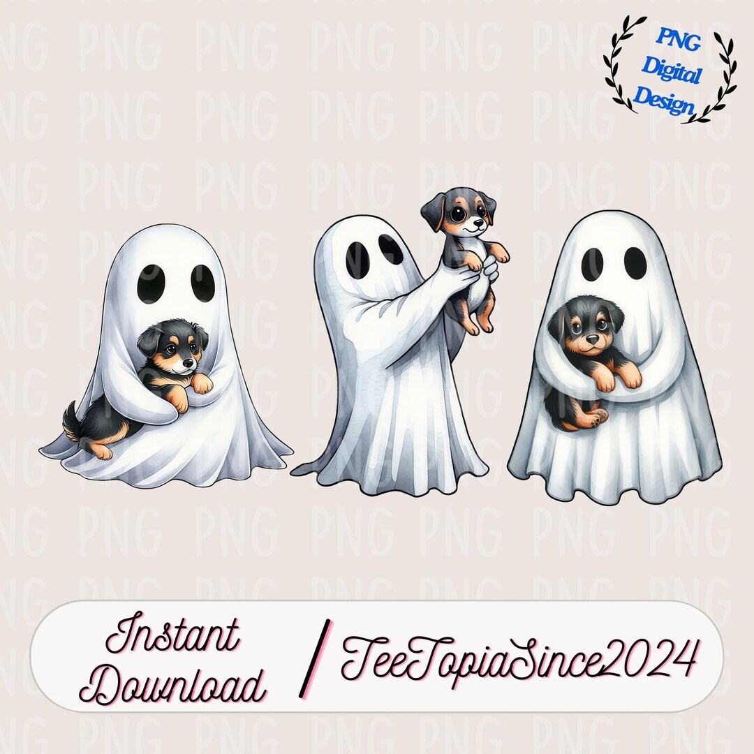 Ghost With Dogs Png, Halloween Dog Png, Cute Dog Lover Png, Halloween ...