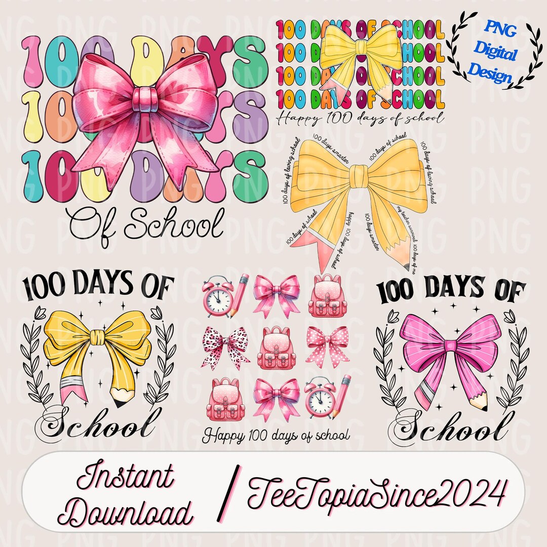 100 Days of School Png Bundle, Teacher Life Png, I Survived 100 Days ...