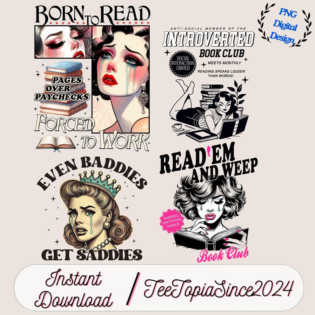 Born to Read Forced to Work Png, Read 'em and Weep, Introverted Book ...
