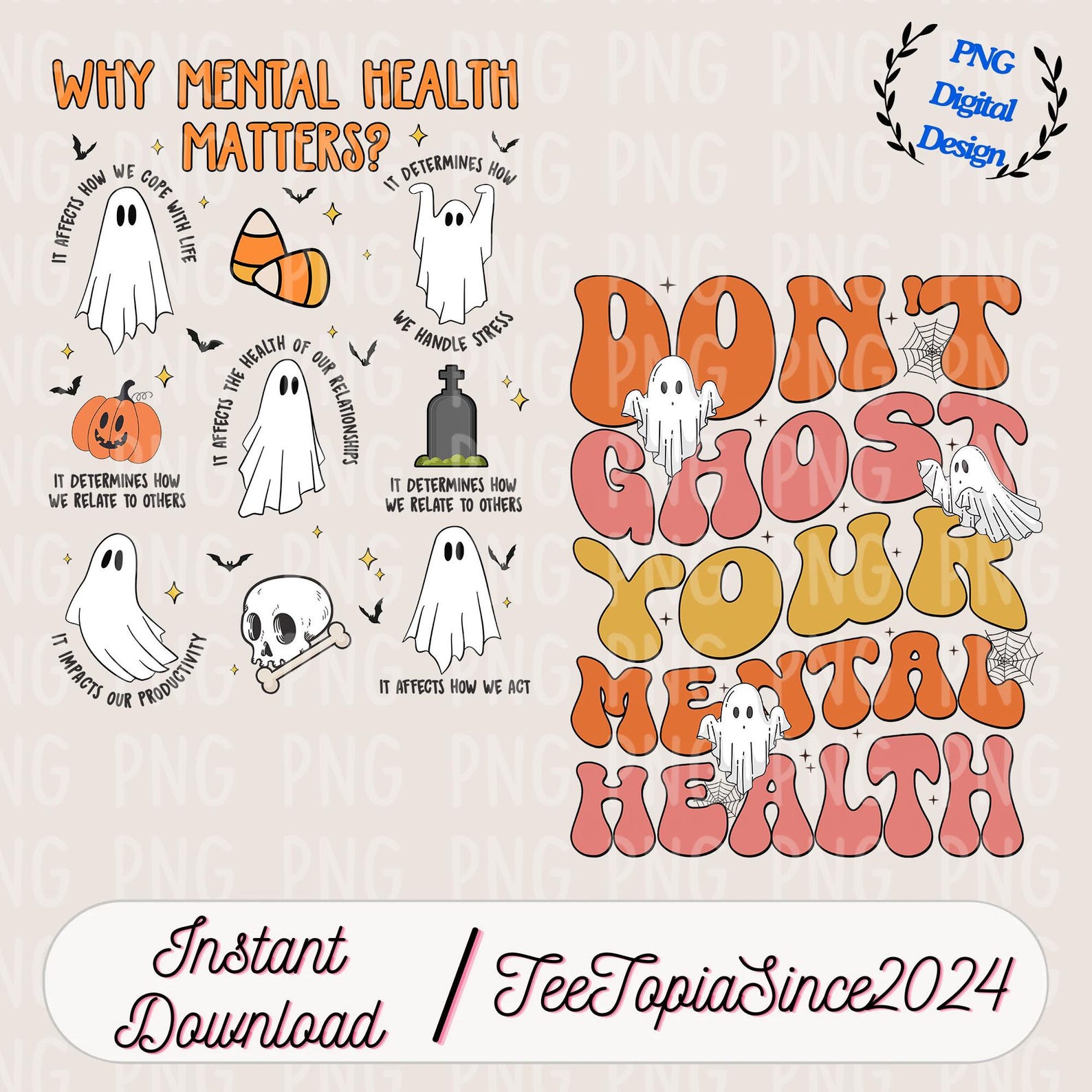 Don't Ghost Your Feelings PNG, Trendy Cute Halloween Design for Shirts ...