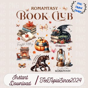Romantasy Book Club PNG, Trendy Bookish Artsy Design, Romantasy Readers ...