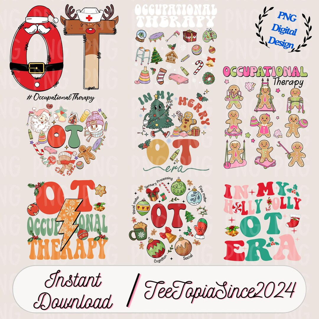 Christmas Occupational Therapy Png Bundle, Mental Healthy Png, Therapy ...