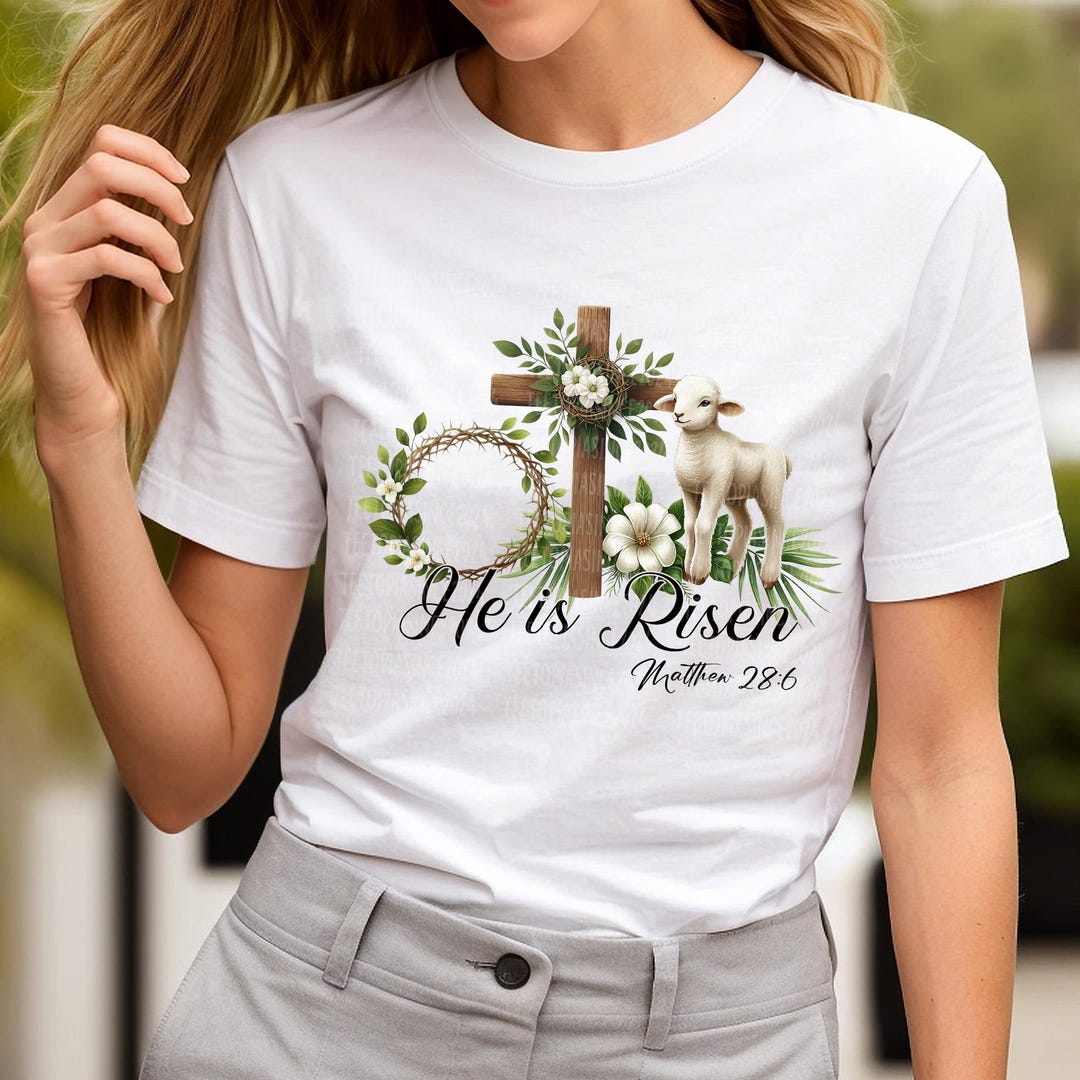 Easter He is Risen Shirt - Jesus Easter Shirt for Women - Cute Easter ...