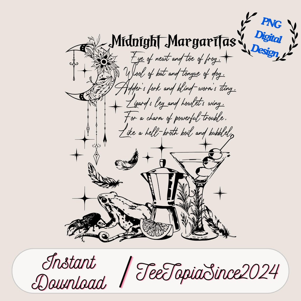 Midnight Margaritas Png, Tequila Png, Witchy Png, Practical Magic Png ...