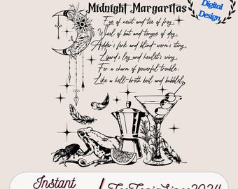 Midnight Margaritas Png, Tequila Png, Witchy Png, Practical Magic Png ...