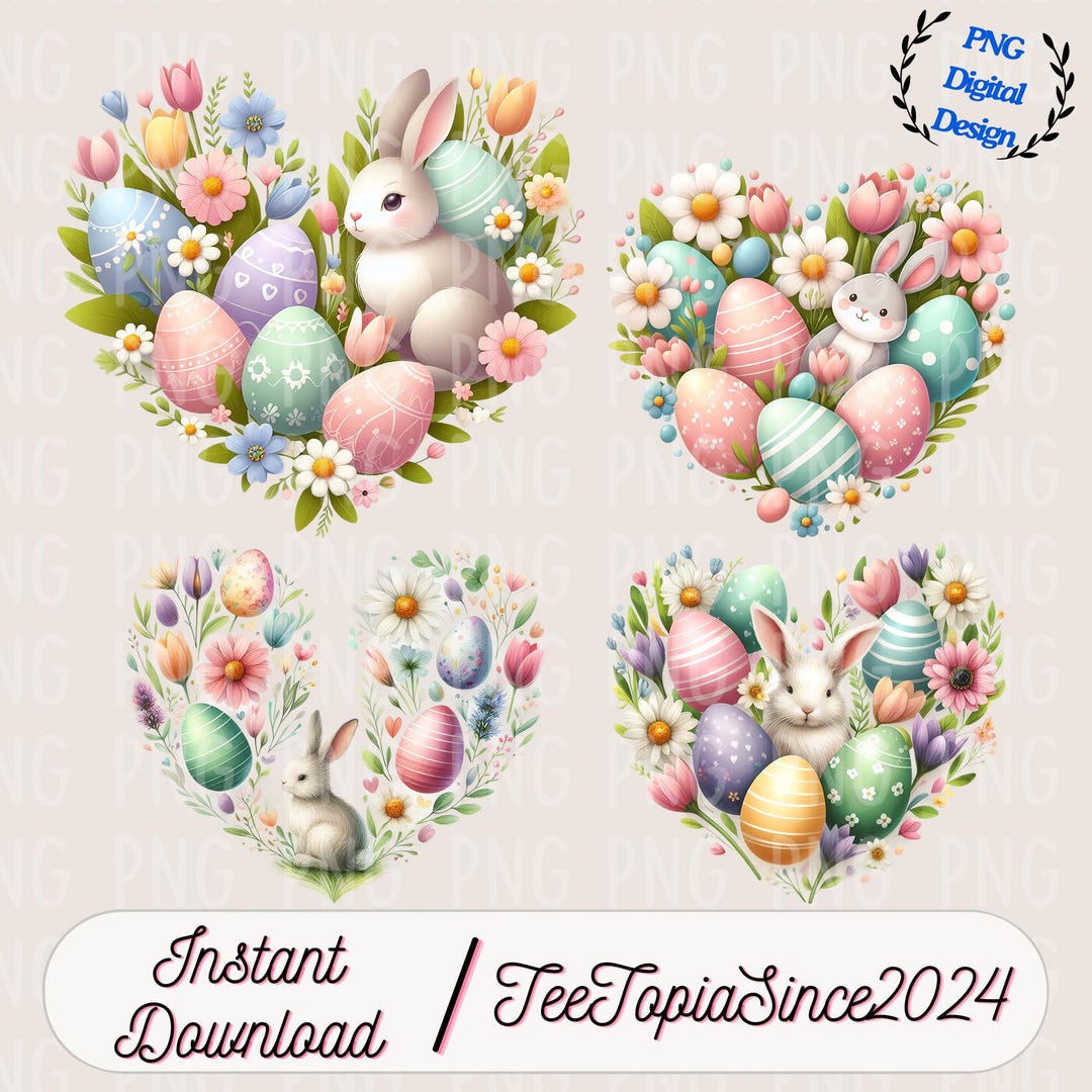 Easter Heart Png Sublimation Design Download, Easter Day Png, Easter ...