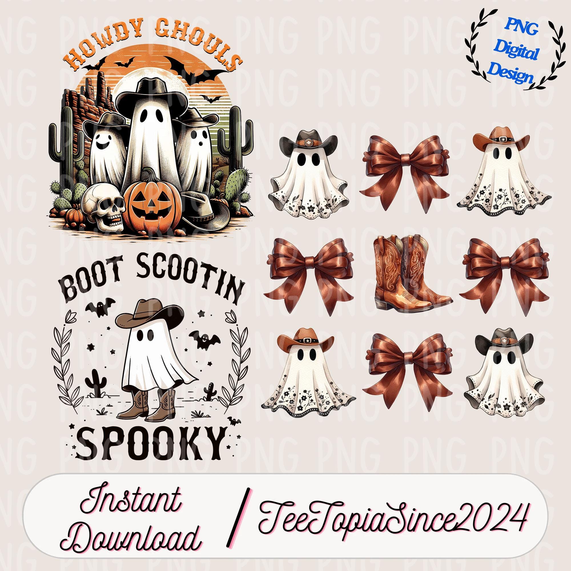 Boot Scoot Spooky Png, Western Ghost Png, Retro Halloween Png, Cowboy ...