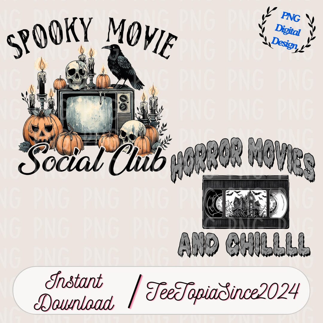 Spooky Movie Social Club PNG, Funny Halloween Social Club Png, Spooky ...