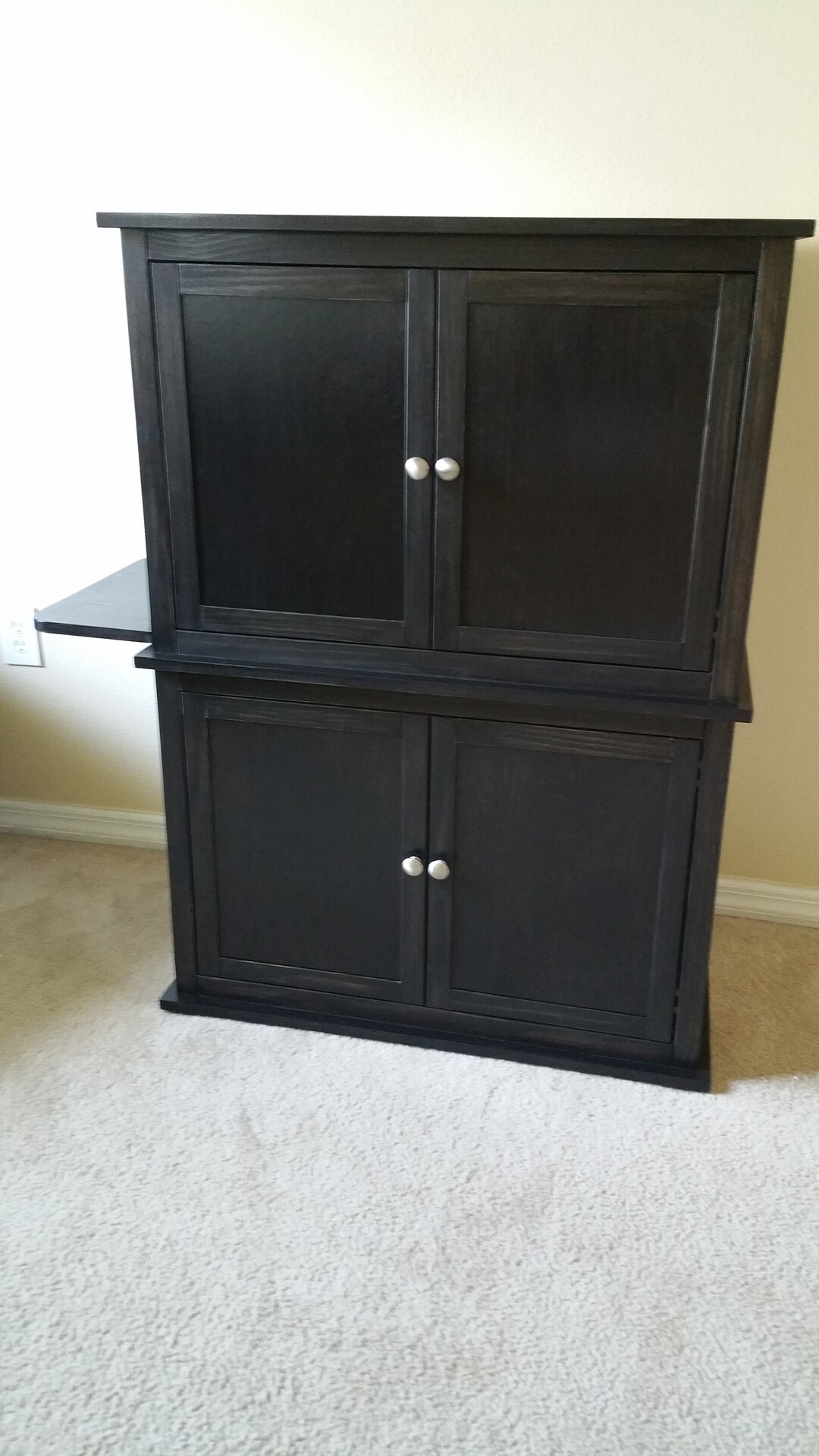 Double Stacked Cat Litter Box Enclosure Cabinet | Fits 2 Litter Boxes ...