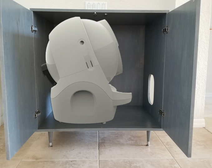 Odor Free Automatic Litter Box Enclosure / Cover Cat Cabinet to Fit ...
