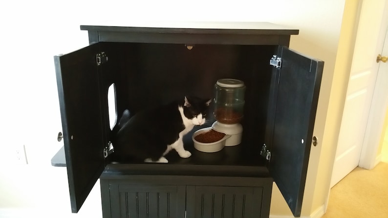 Odor Free Double Stacked Cat Litter Box Enclosure Cabinet - Etsy