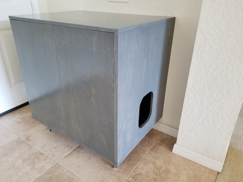 LR4 Litter Robot Enclosure: Modern Cat Cabinet With Customizable Feet ...
