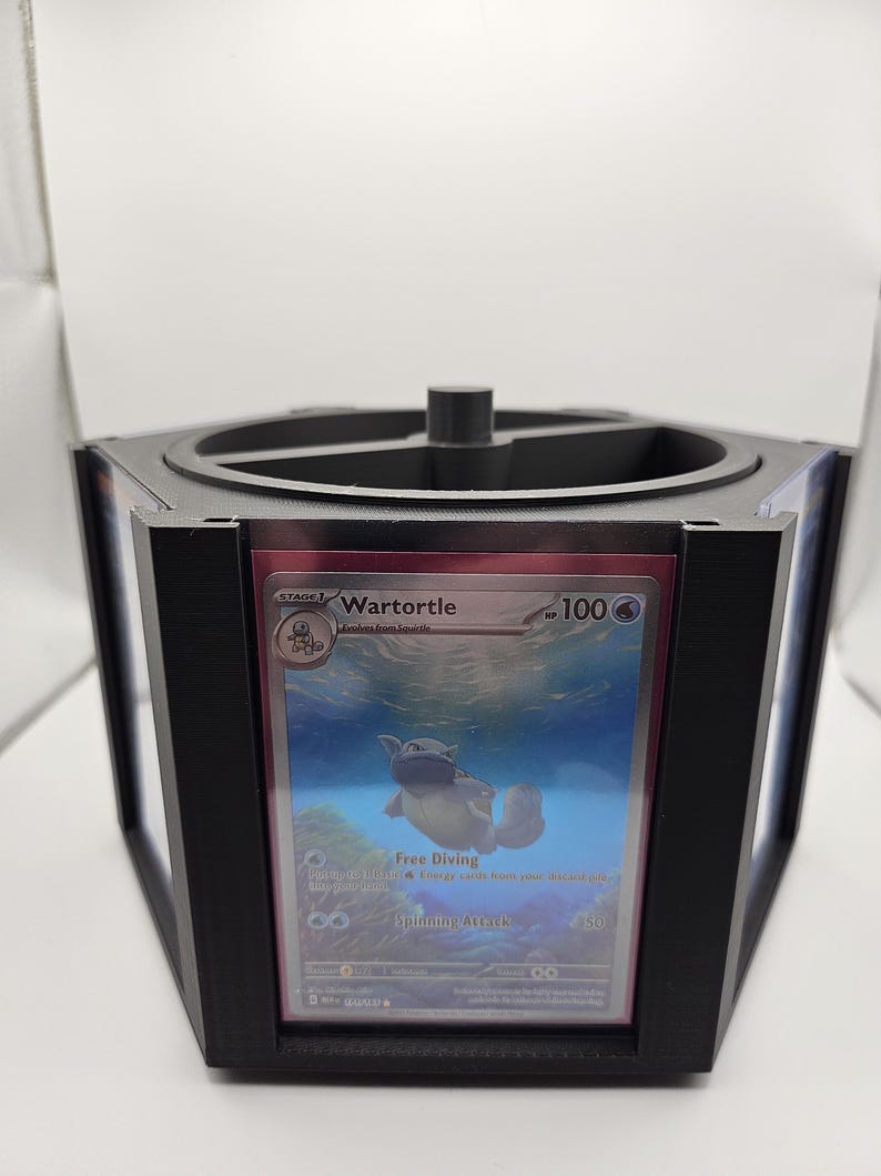 Spinning Trading Card Display Stand for 6 Toploaders Stackable 3D ...